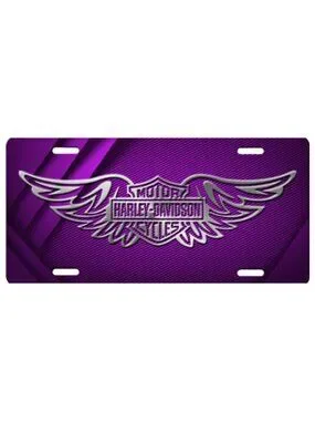 Accents | Harley Logo Art On Metal Aluminum Vanity License Plate Tag ...